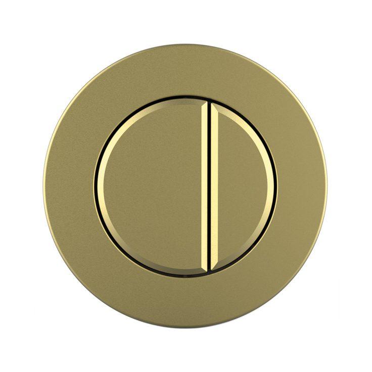 Alca Moon Brushed Brass Thin Dual Flush Plate | MyLife Bathrooms Alca Moon Brushed Brass Thin Dual Flush Plate | MyLife Bathrooms