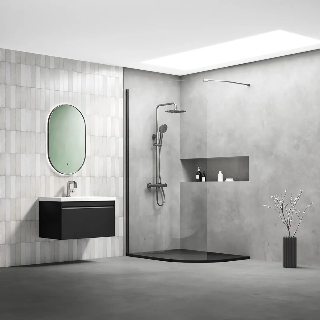 Emmi 8mm Curved Wetroom Panel Glass Only | MyLife Bathrooms