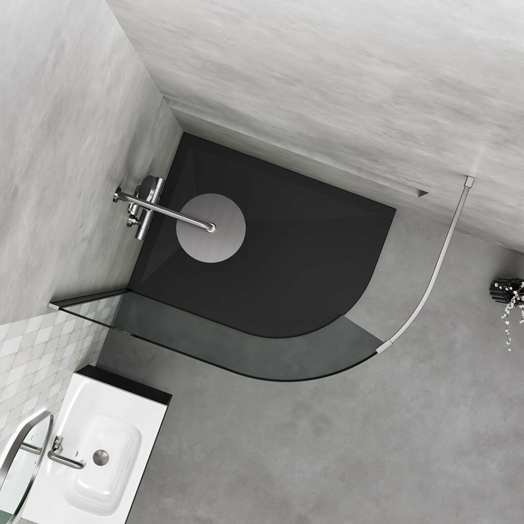 Emmi 8mm Curved Wetroom Panel Glass Only | MyLife Bathrooms